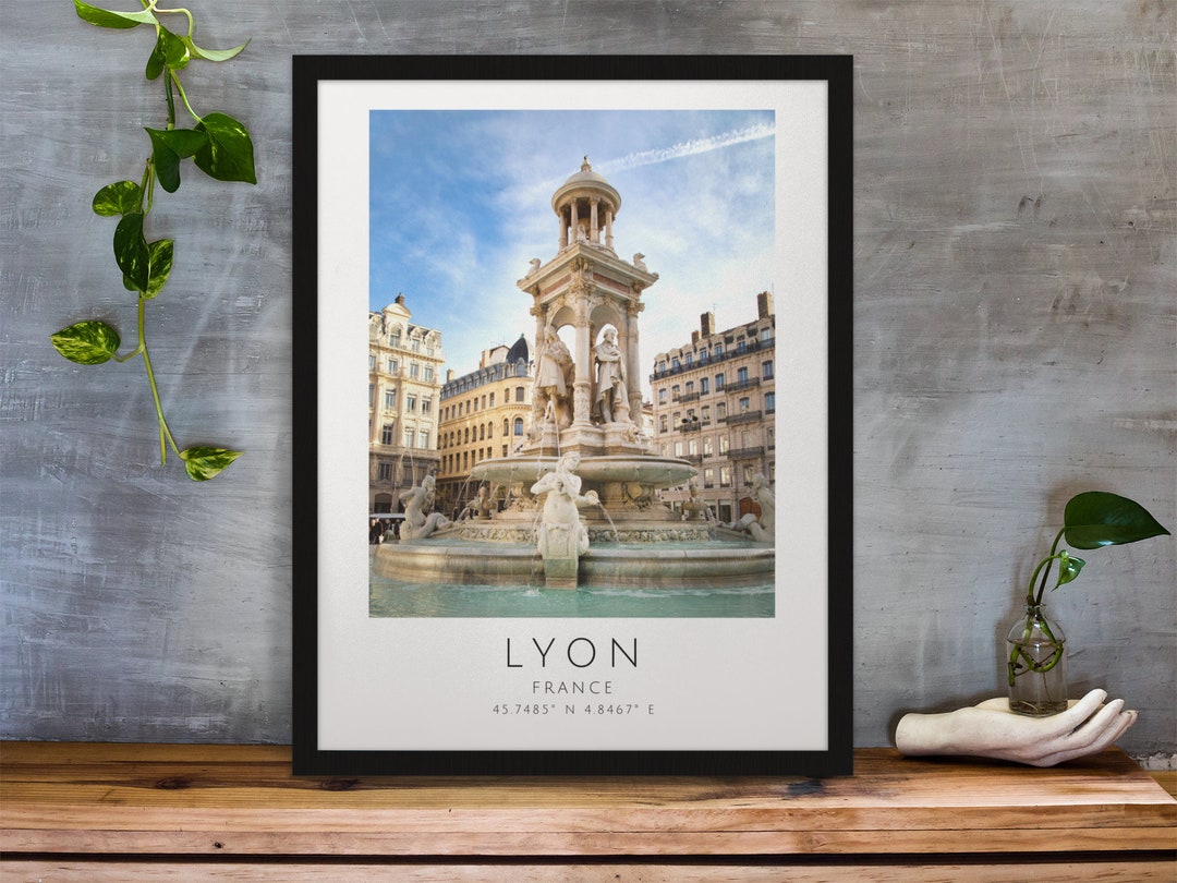 Lyon Print, DIGITAL DOWNLOAD, City Print Colour Travel Poster, France ...