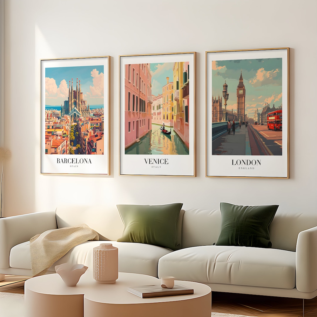 Retro Style Travel Posters. A Choice of 84 Locations Listed in the ...