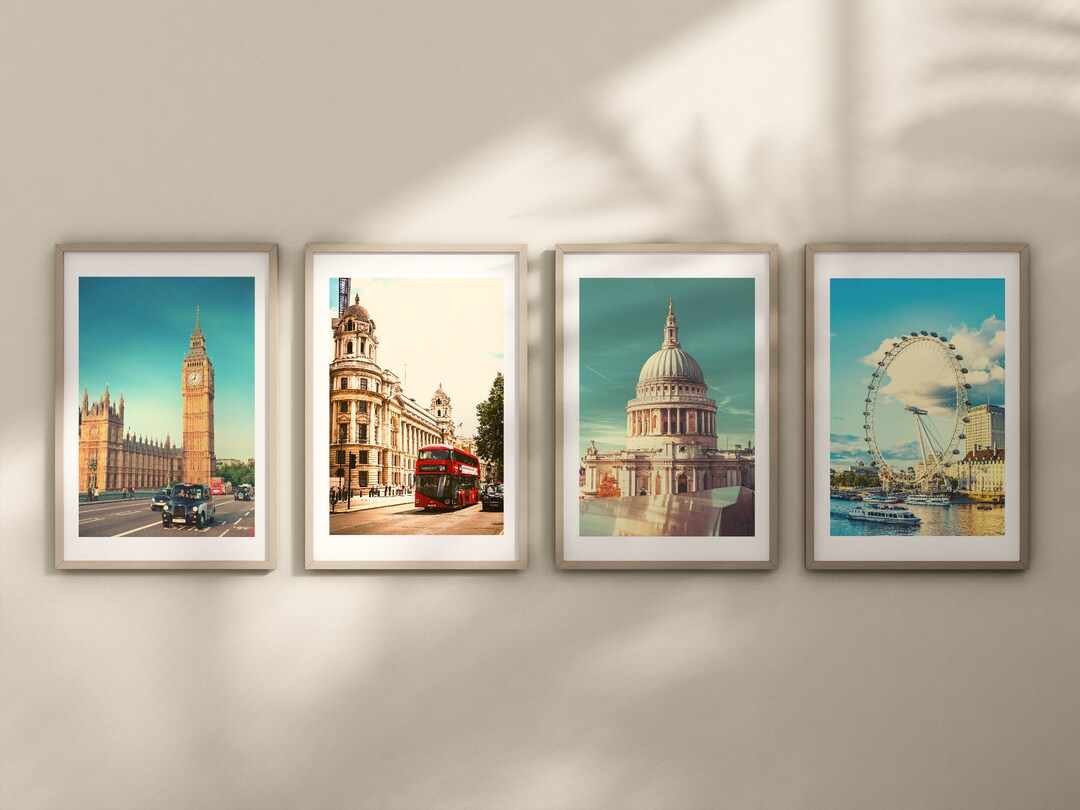 Set of 4 London Prints, Travel Photographs, City Prints, Wall Art, Home ...