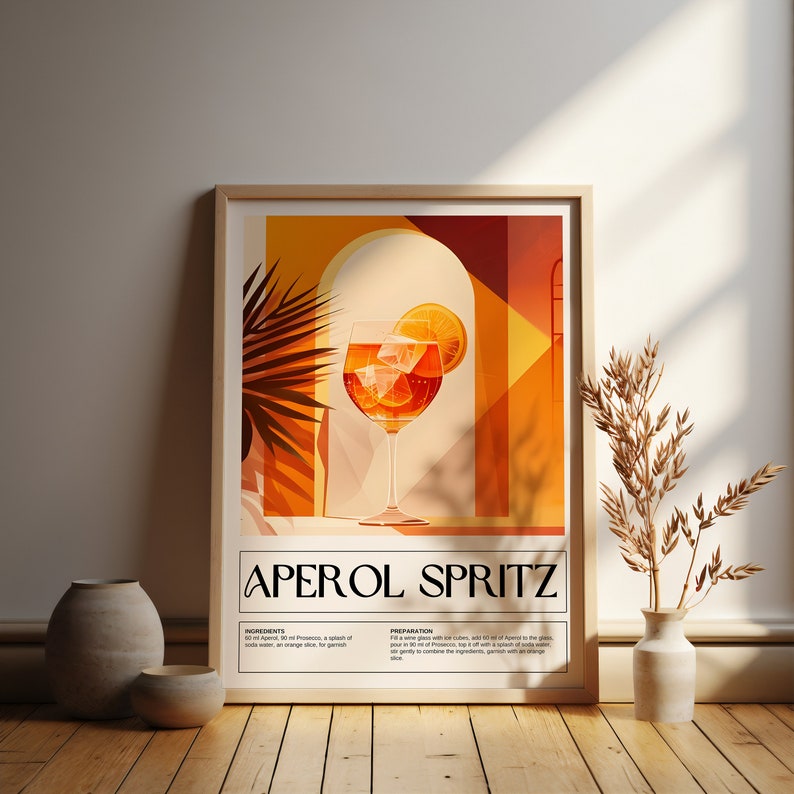 Aperol Spritz Recipe Print: Cocktail Bar Wall Art - Etsy Canada