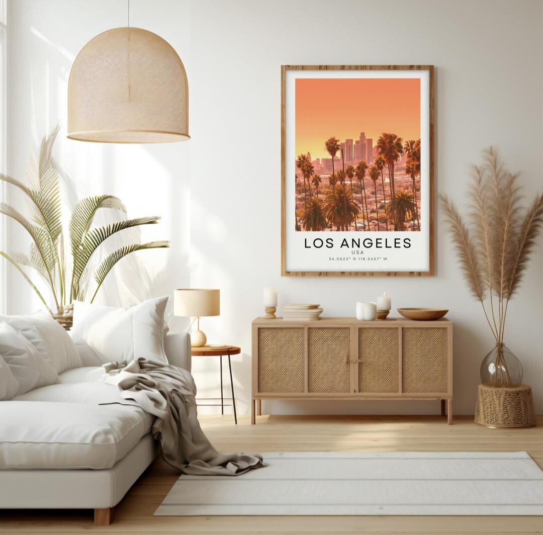 Los Angeles Print: Sunset Travel Poster, Home Decor - Etsy
