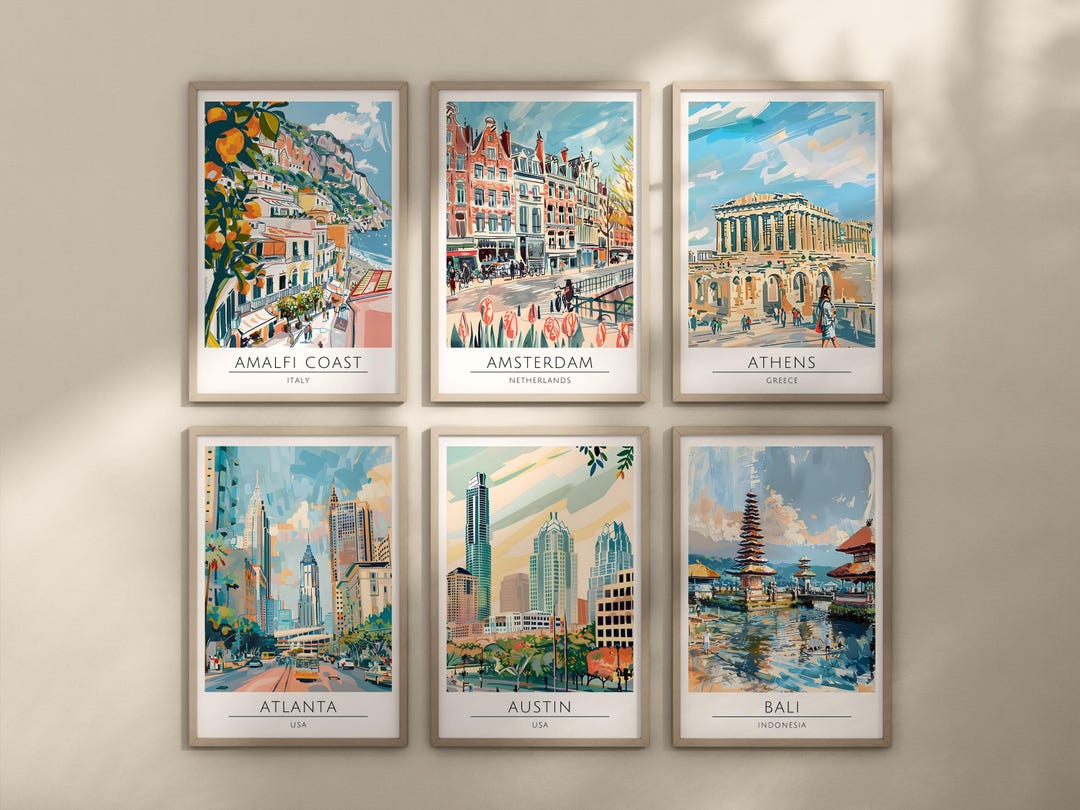 Watercolour Travel Posters. A Choice of 116 Locations Listed in the ...