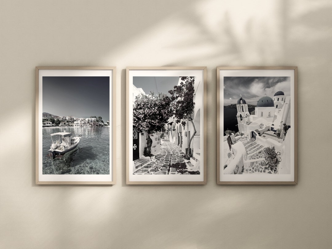 Set of 3 Greece Prints, DIGITAL DOWNLOAD, Greek Island Images, Location ...
