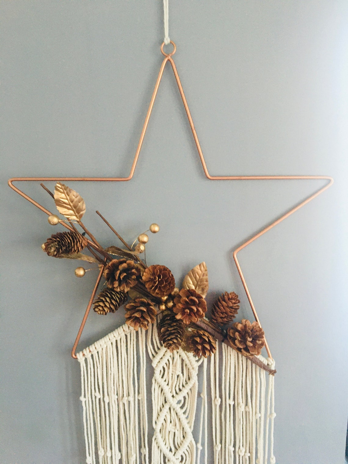 Macrame Star Wreath Wall Hanging Christmas - Etsy UK