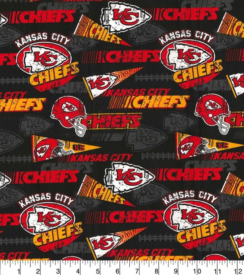 Kansas City Chiefs Cotton Fabric Fat Quarter - Etsy