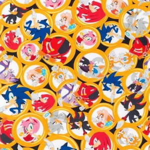 Sonic the Hedgehog Cotton Fabric 1/4 Yard - Etsy