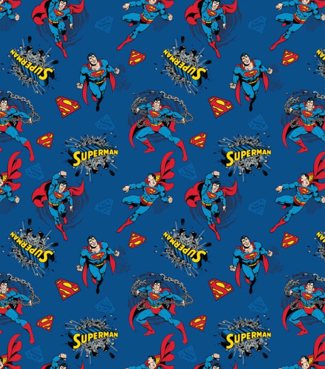 Superman Cotton Fabric Fat Quarter - Etsy