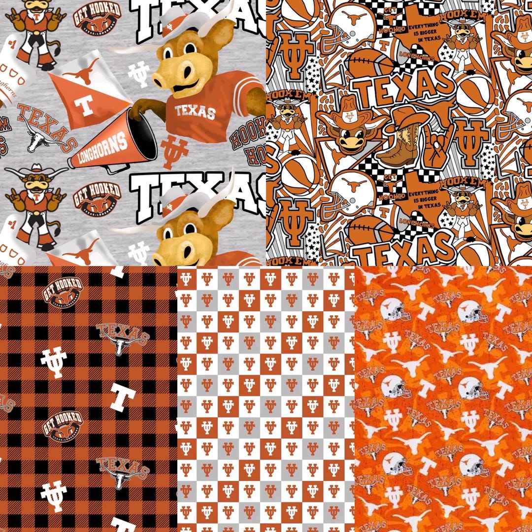 University of Texas Longhorns Cotton Fabric 1/4 Yard - Etsy