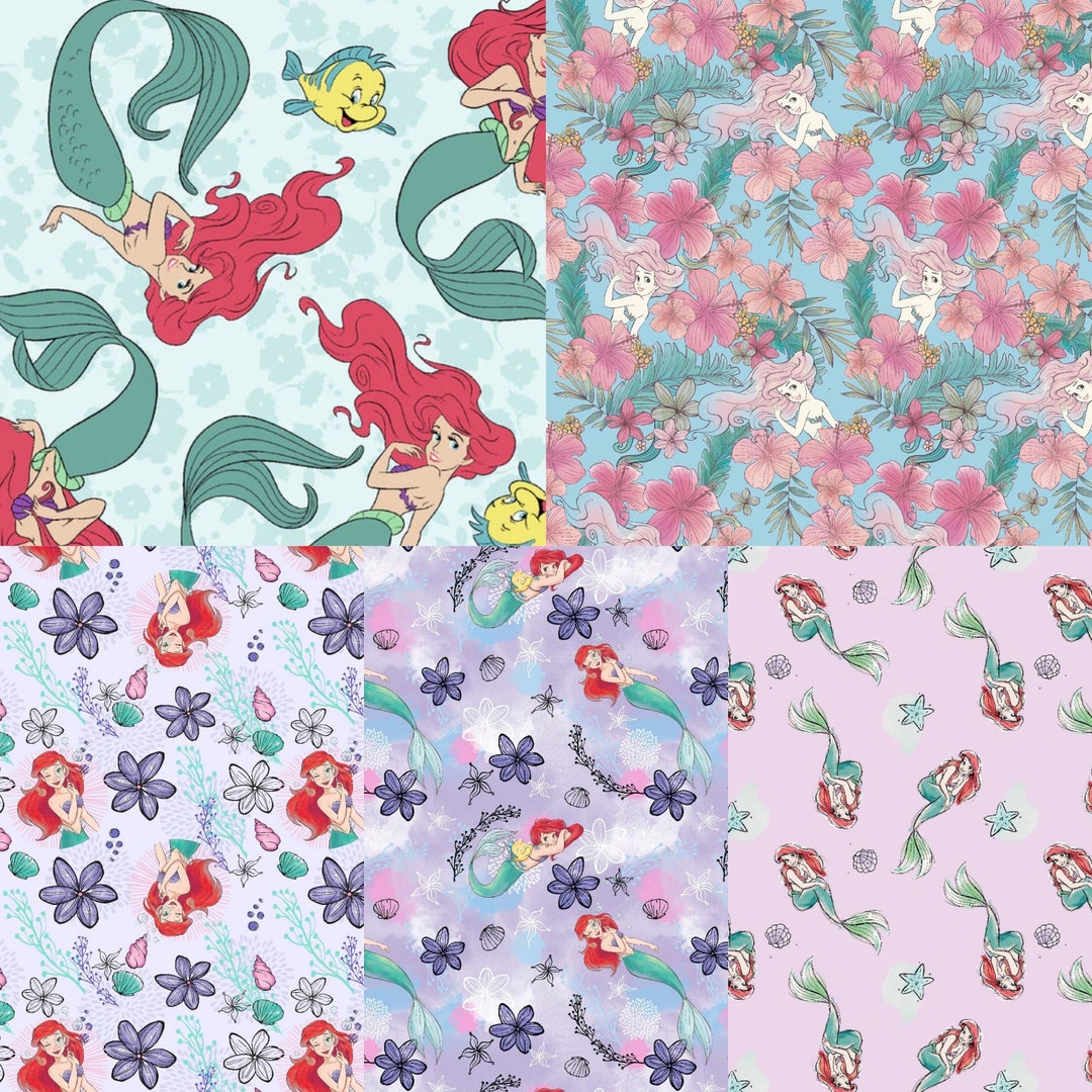Disney the Little Mermaid Fabric 1/4 Yard - Etsy