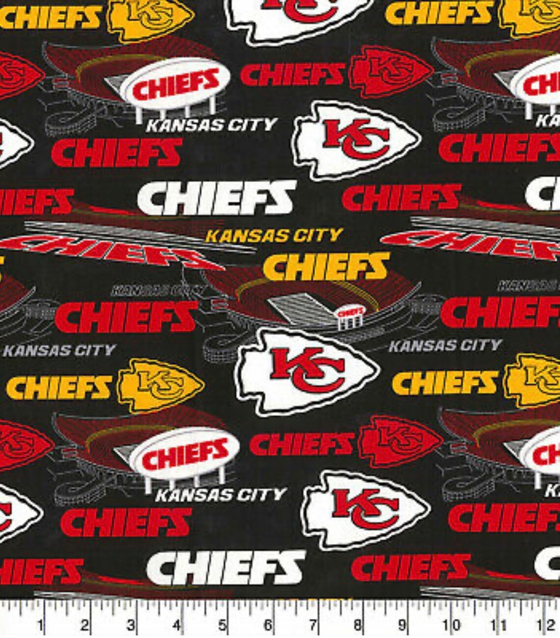 Kansas City Chiefs Cotton Fabric 1/4 Yard - Etsy