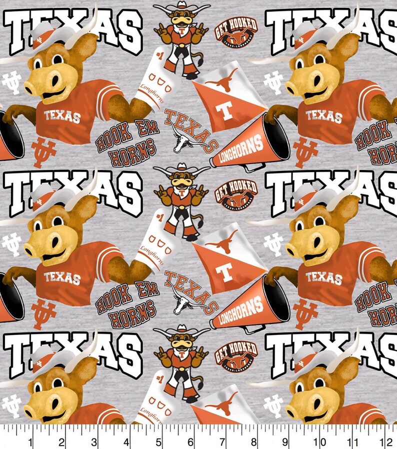 University of Texas Longhorns Cotton Fabric 1/4 Yard - Etsy