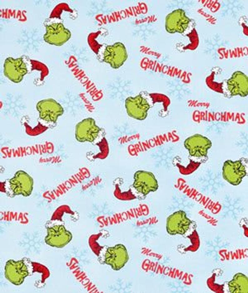 Christmas Cotton Fabric Merry Grinchmas 1/4 Yard - Etsy