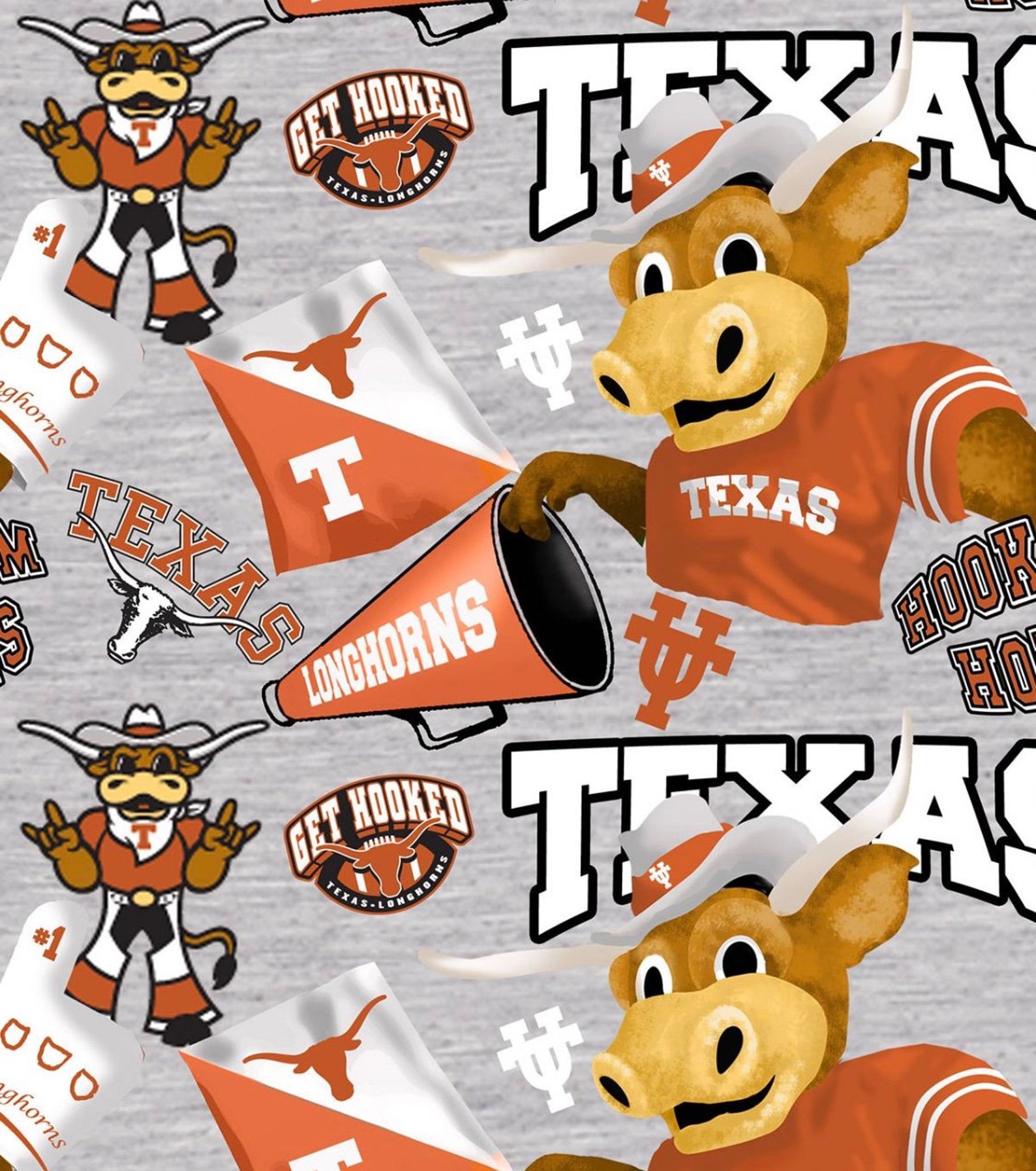 University of Texas Longhorns Cotton Fabric 1/4 Yard - Etsy