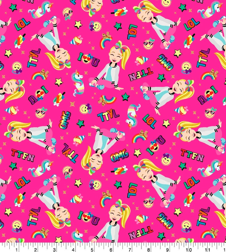 Jojo Siwa Cotton Fabric 1/4 Yard - Etsy