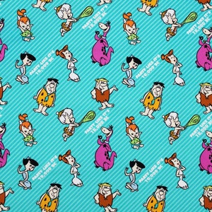 Flintstones Cotton Fabric Fat Quarter - Etsy