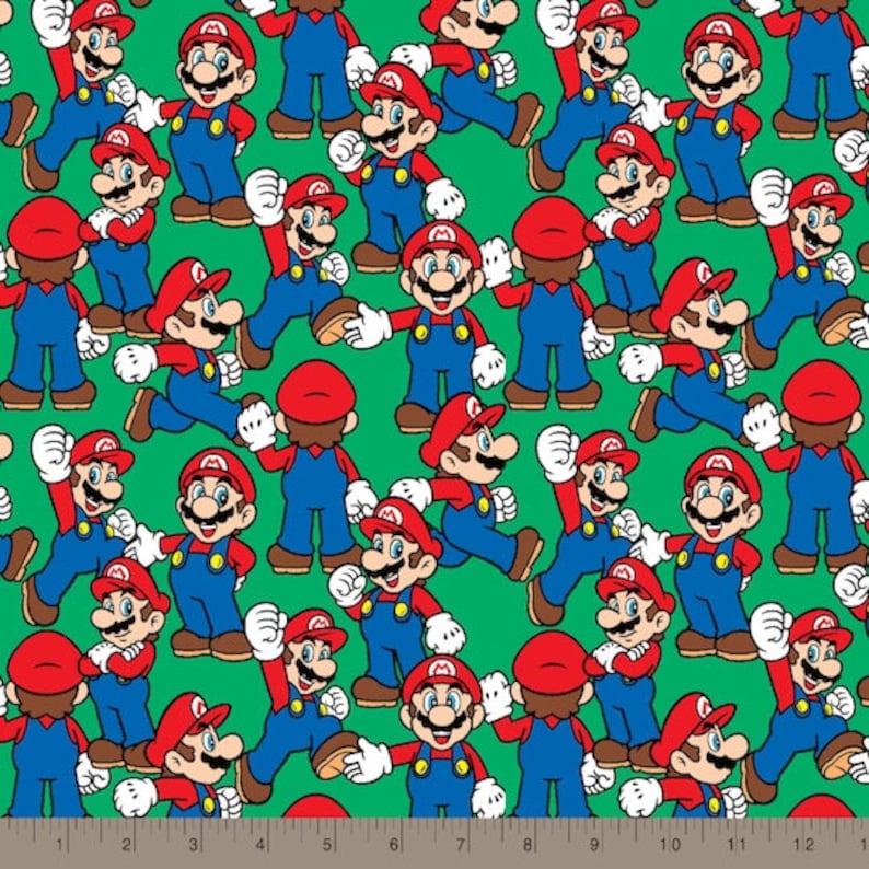 Nintendo® Super Mario Cotton Fabric Fat Quarter - Etsy