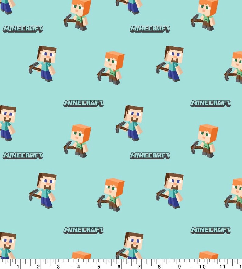Minecraft Cotton Fabric Fat Quarter - Etsy