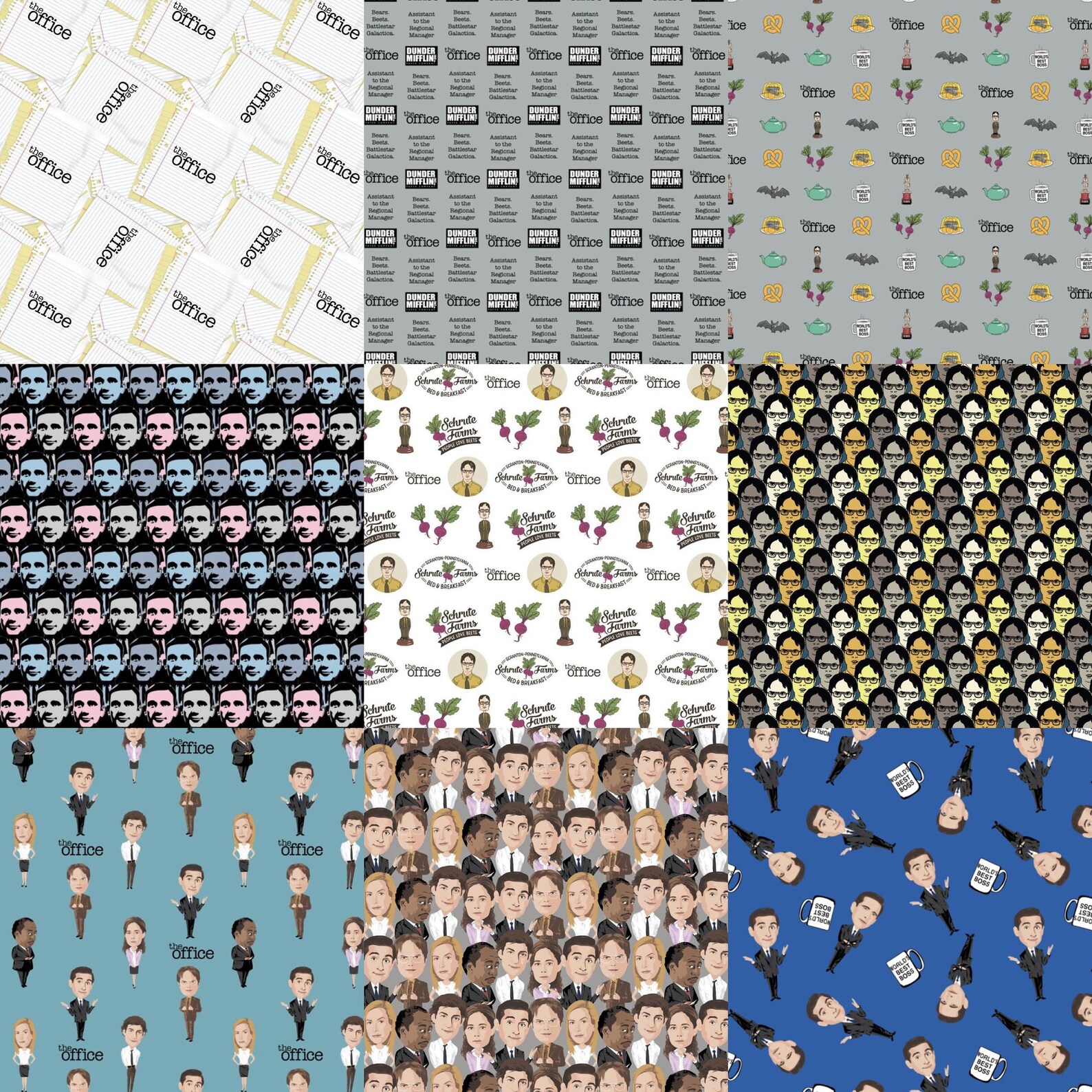 The Office Cotton Fabric Fat Quarter - Etsy