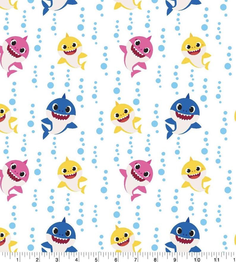 Baby Shark Cotton Fabric Fat Quarter - Etsy