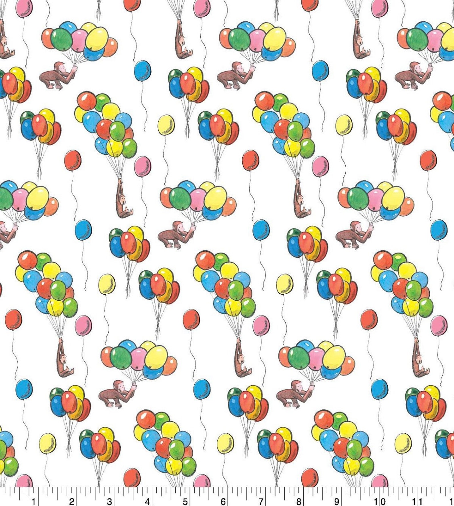 Curious George Cotton Fabric Fat Quarter - Etsy