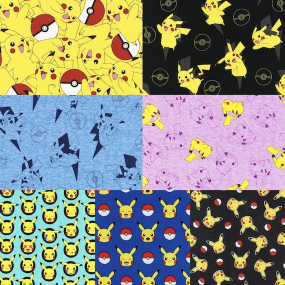 Pokémon Pikachu Cotton Fabric Fat Quarter | Etsy