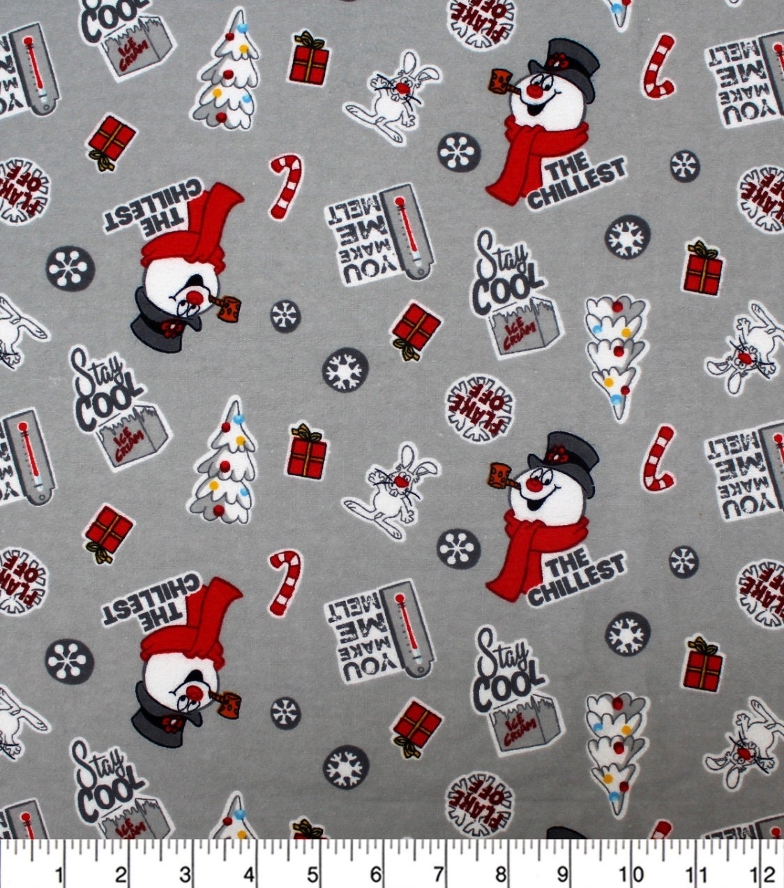 Christmas Frosty the Snowman Flannel Fabric Tossed on Gray 1/4 Yard - Etsy