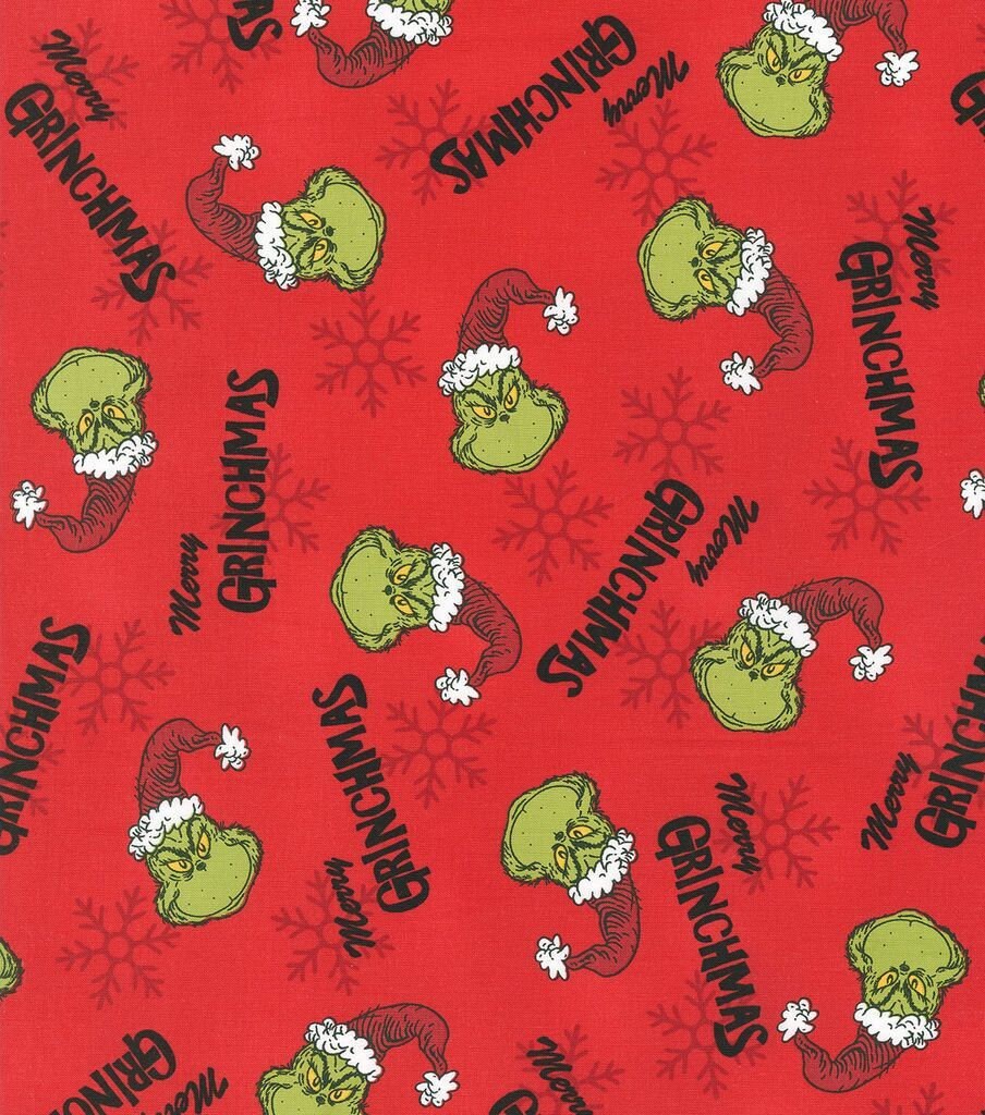 Christmas Cotton Fabric- Merry Grinchmas 1/4 Yard - Etsy