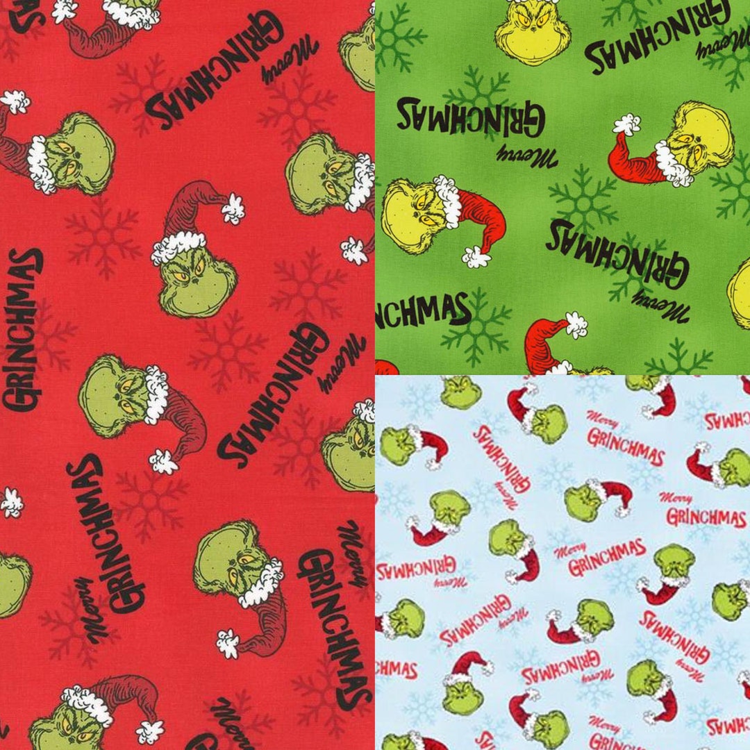 Christmas Cotton Fabric- Merry Grinchmas 1/4 Yard - Etsy