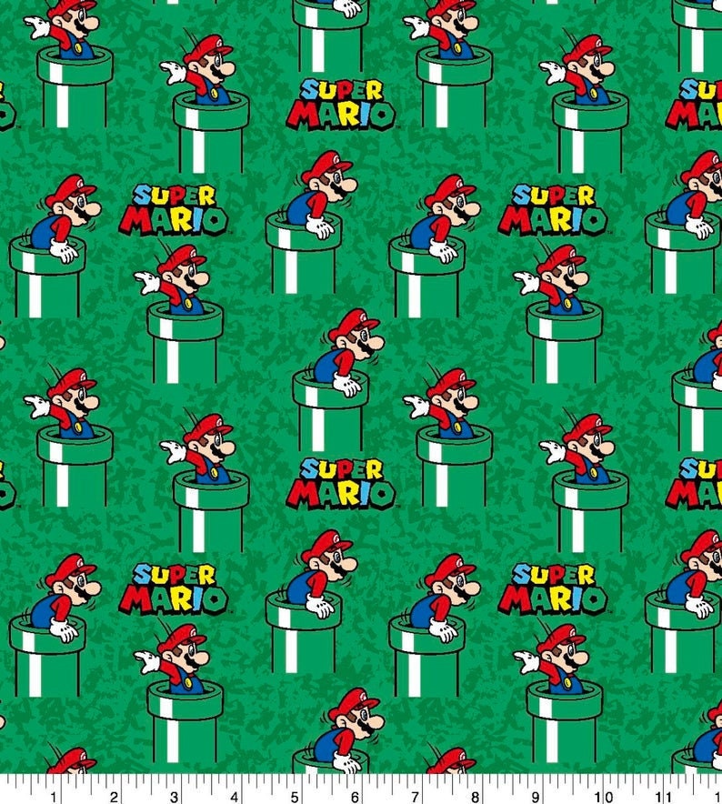 Nintendo® Super Mario Cotton Fabric Fat Quarter - Etsy
