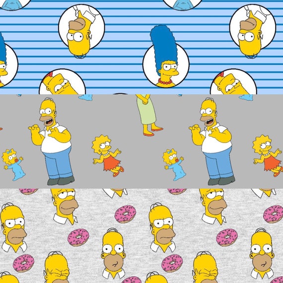 The Simpsons Cotton Fabric Fat Quarter - Etsy Canada