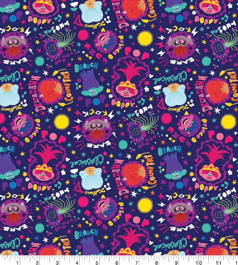 Trolls Cotton Fabric Fat Quarter - Etsy
