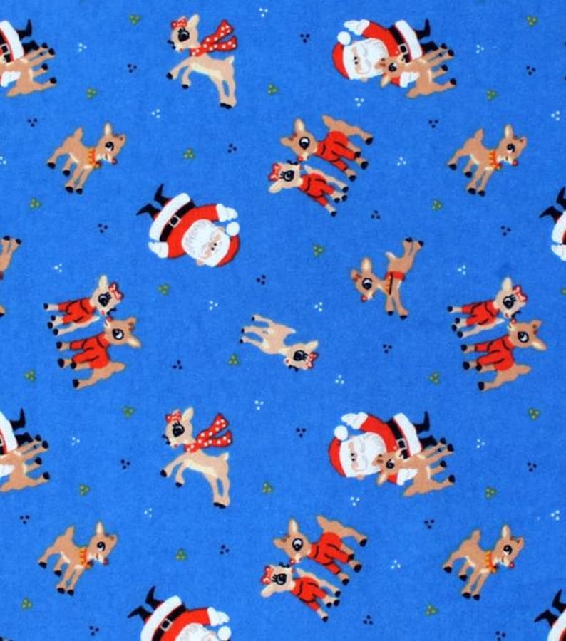 Christmas Rudolph the Red Nosed Reindeer Flannel Fabric 1/4 Yard - Etsy