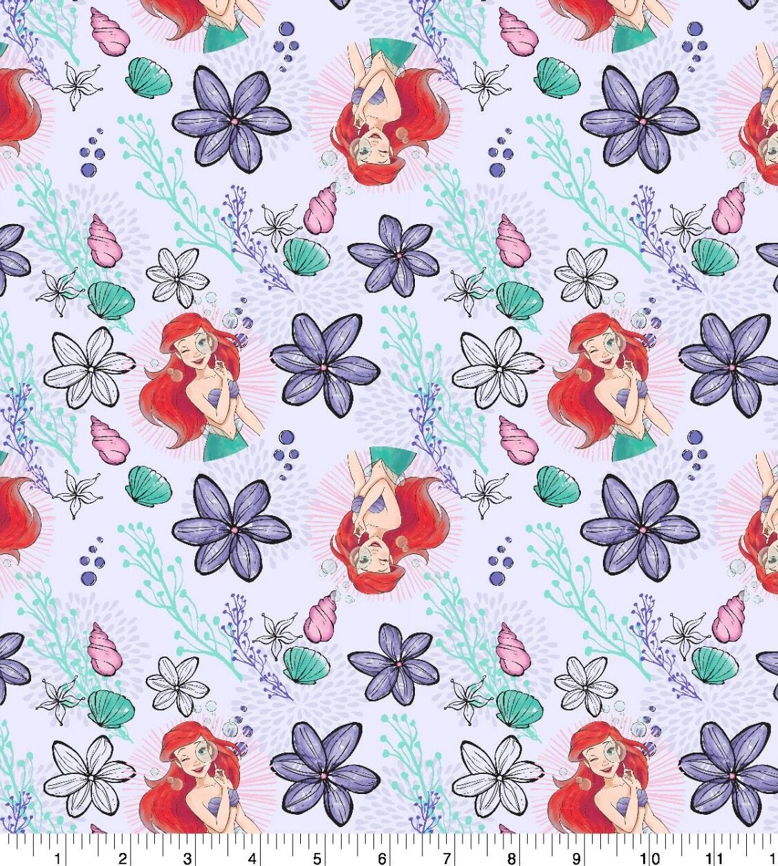 Disney the Little Mermaid Fabric 1/4 Yard - Etsy