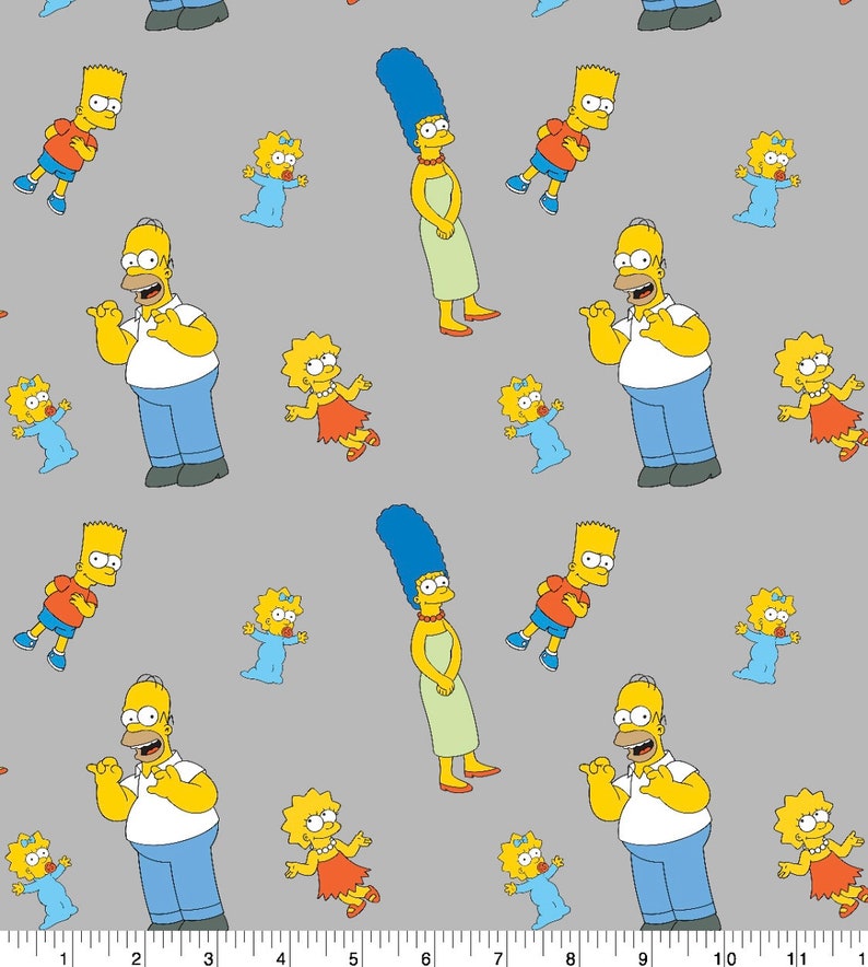 The Simpsons Cotton Fabric Fat Quarter - Etsy