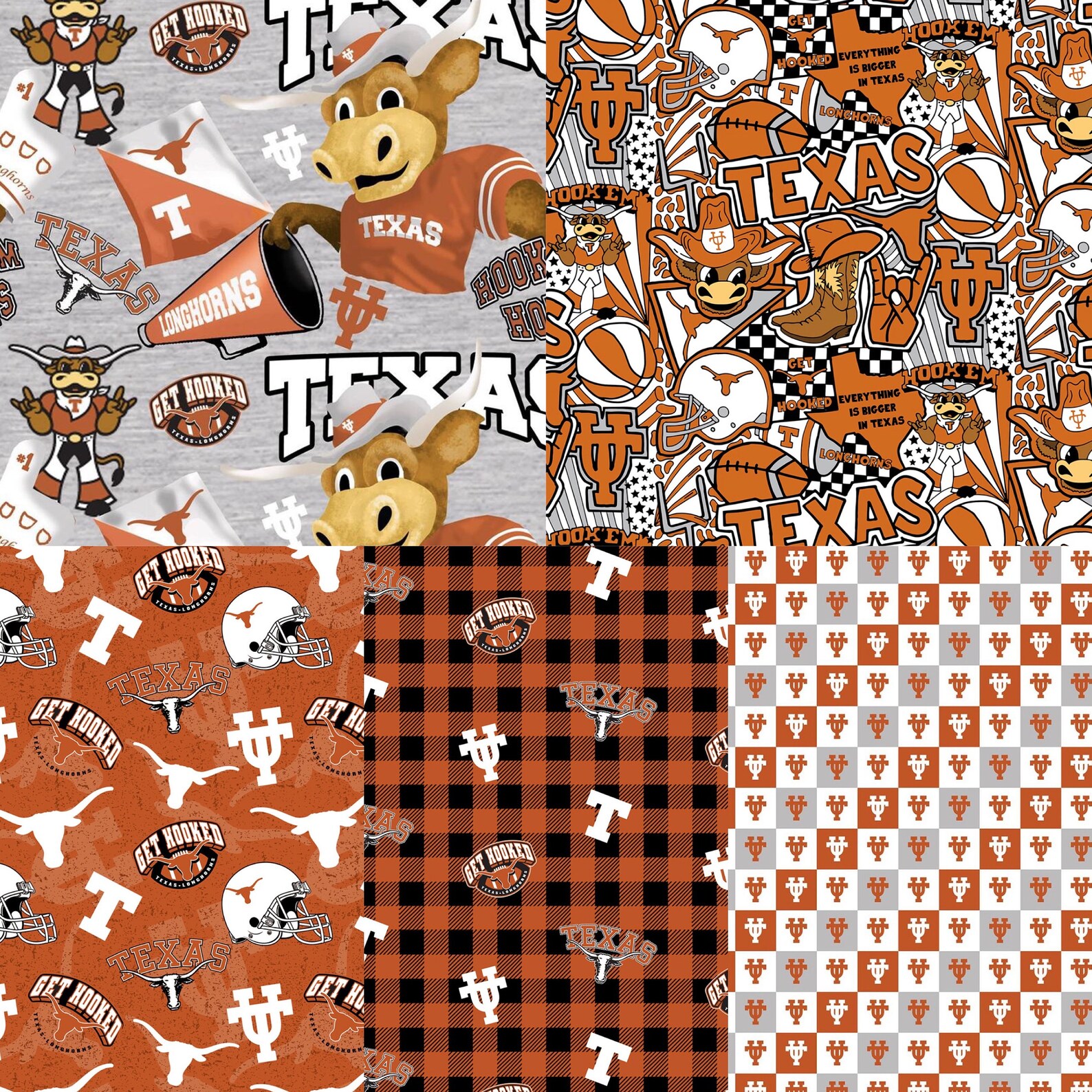 University of Texas Longhorns Cotton Fabric 1/4 Yard - Etsy