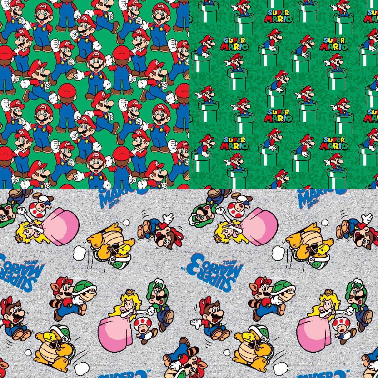 Nintendo® Super Mario Cotton Fabric Fat Quarter - Etsy