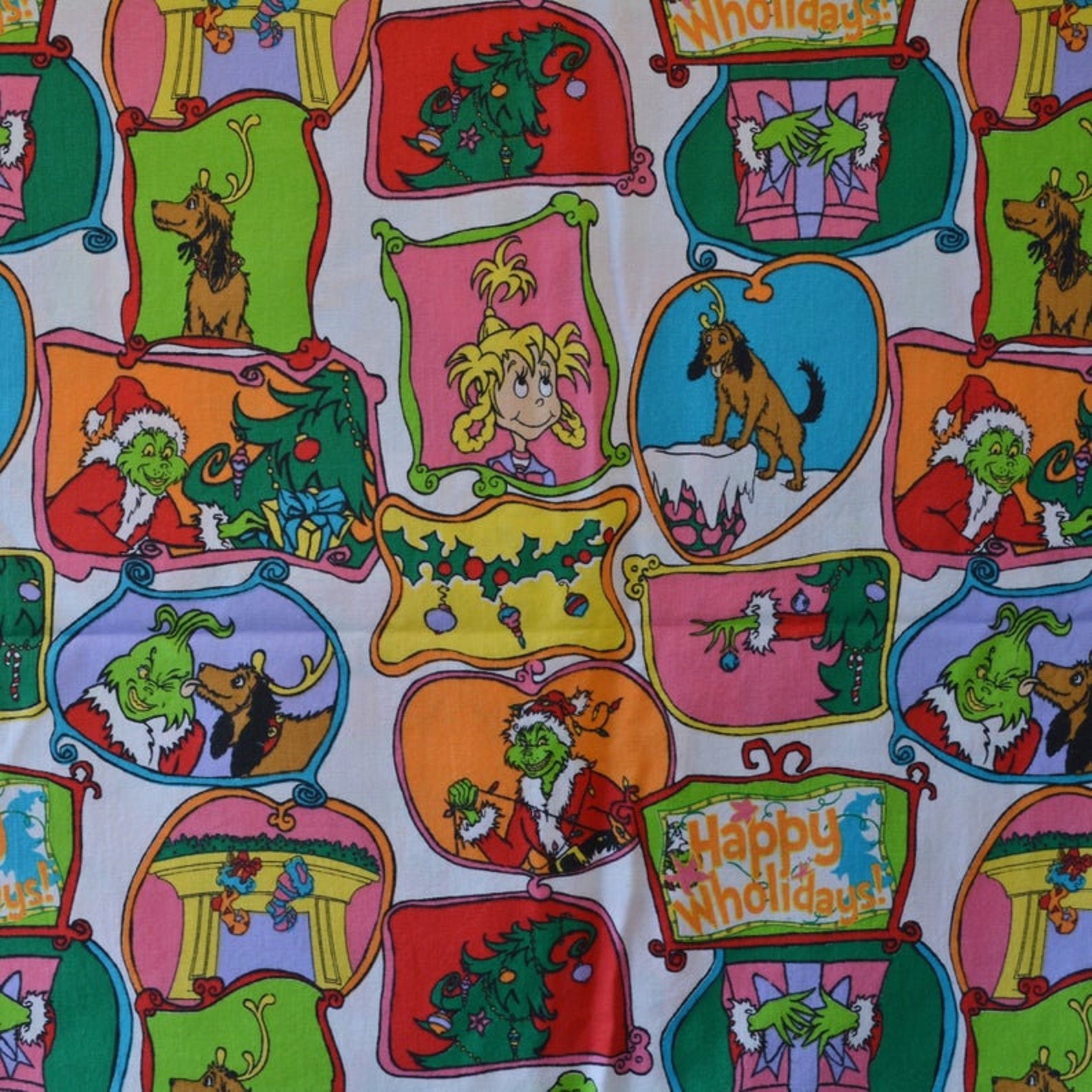 How the Grinch Stole Christmas Cotton Fabric 1/4 Yard - Etsy