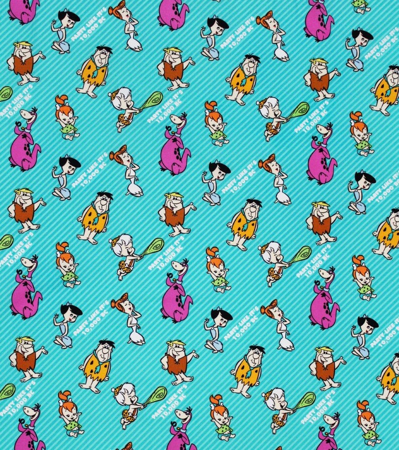 Flintstones Cotton Fabric Fat Quarter - Etsy