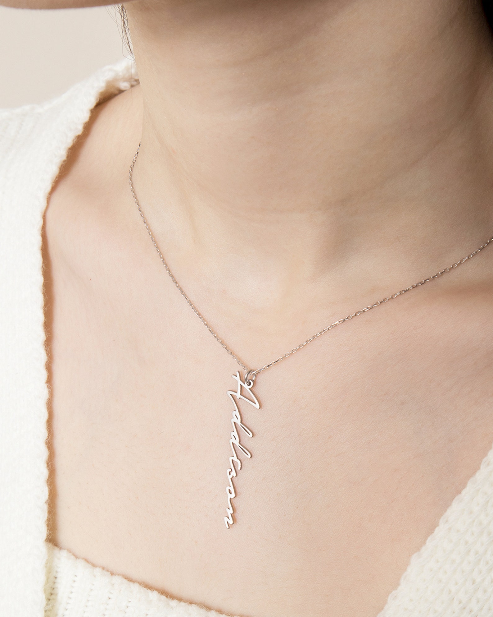 Vertical Name Necklace Vertical Personalized Name Necklace - Etsy