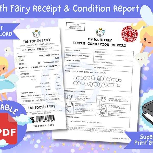 Tooth Fairy Receipt - Etsy