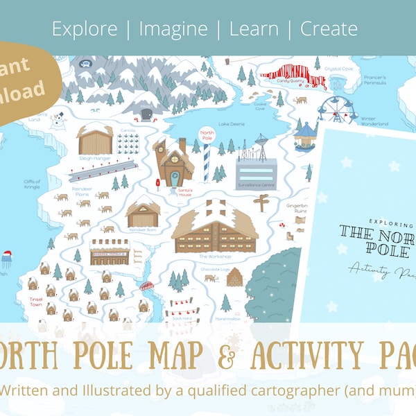 North Pole Map - Etsy