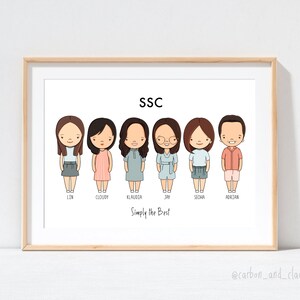 Corporate Staff Co-workers Teams Clubs & Groups Hand Drawn Custom ...