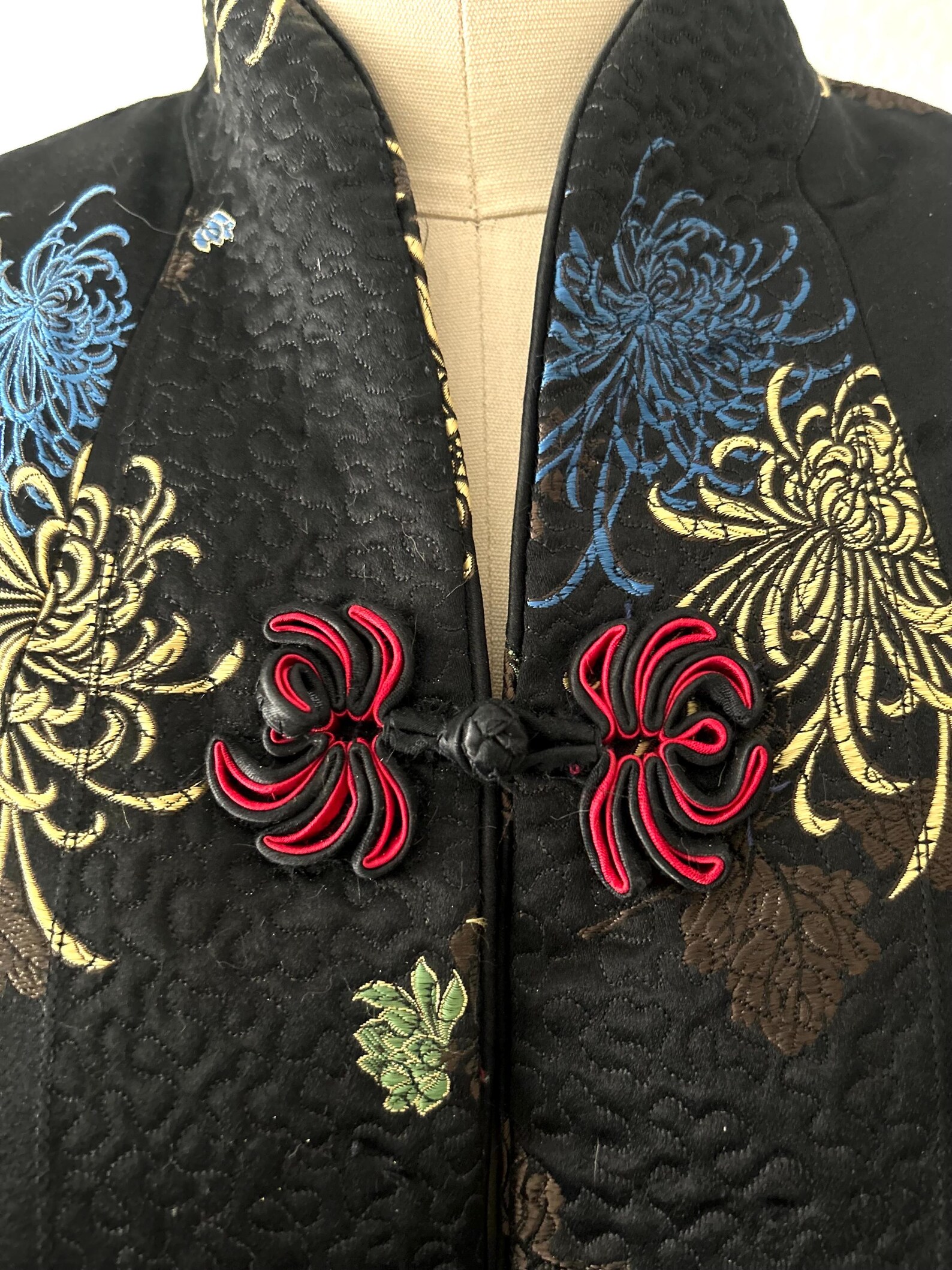 Vintage Chrysanthemum Chinese Jacket/tangzhuan Traditional Embroidered ...