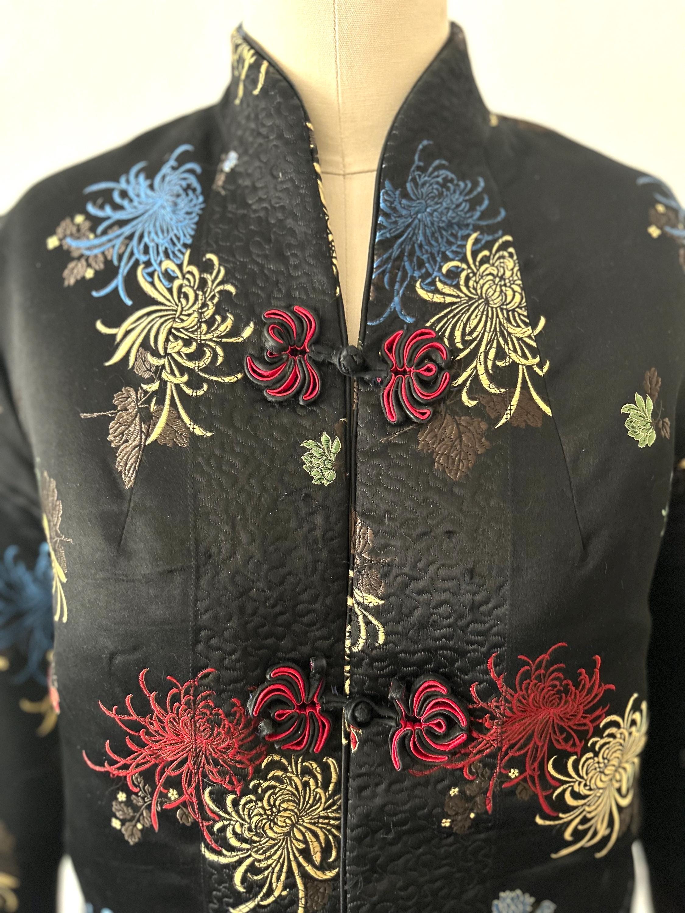 Vintage Chrysanthemum Chinese Jacket/tangzhuan Traditional Embroidered ...