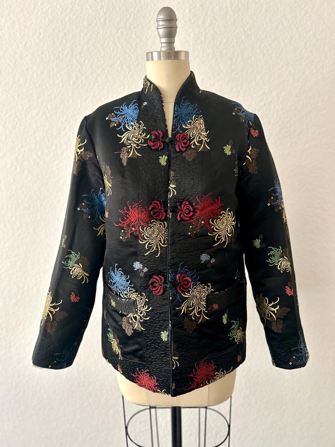 Vintage Chrysanthemum Chinese Jacket/tangzhuan Traditional Embroidered ...