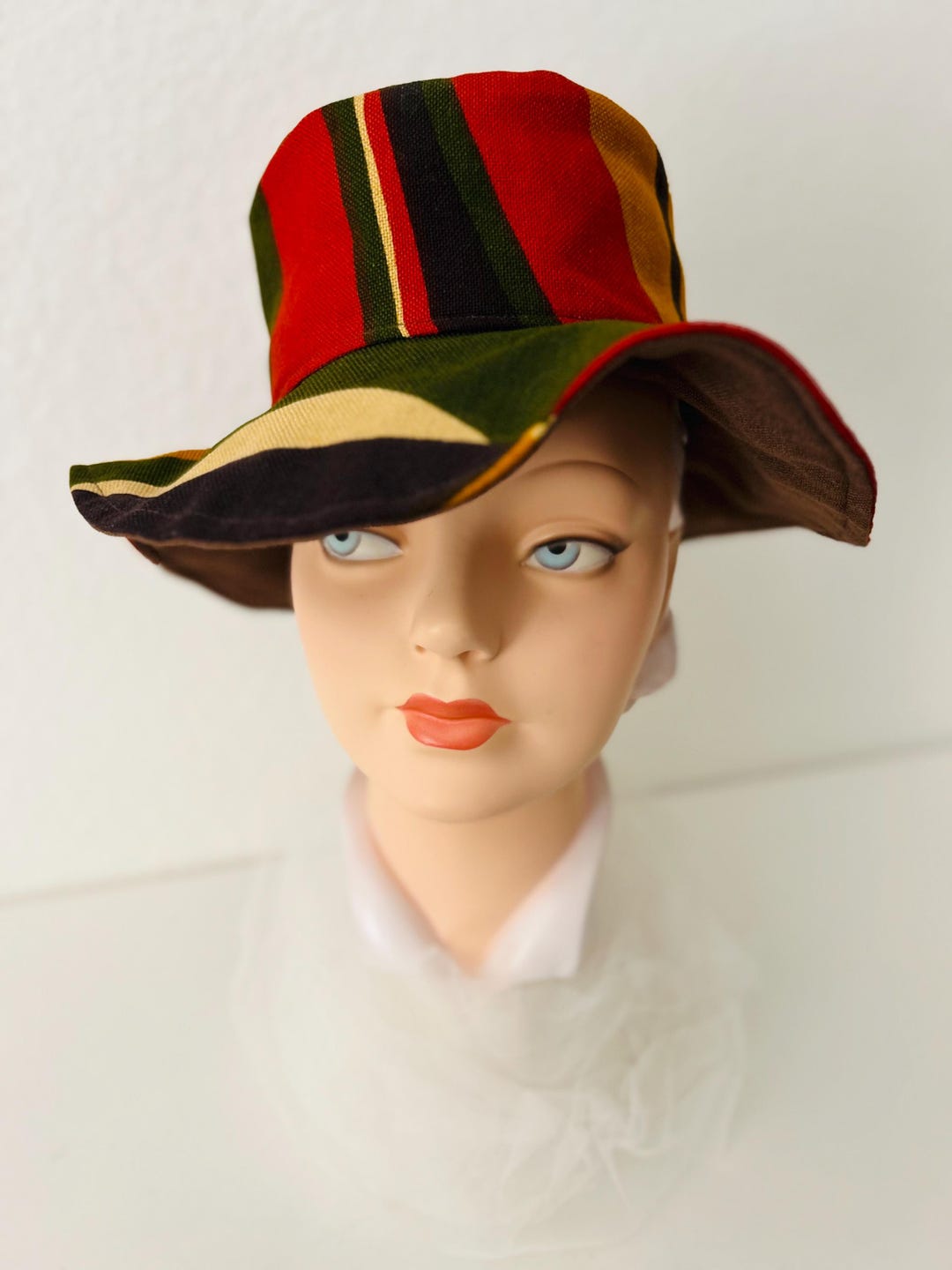 1970s Vintage Sun Bucket Hat-floppy Brim-boho Hippy-pucci Pattern ...