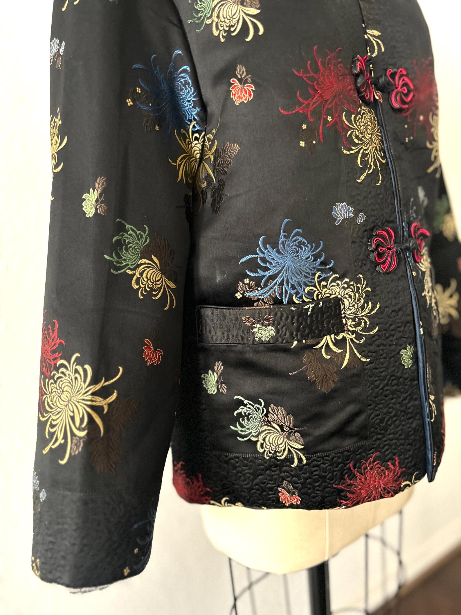 Vintage Chrysanthemum Chinese Jacket/tangzhuan Traditional Embroidered ...