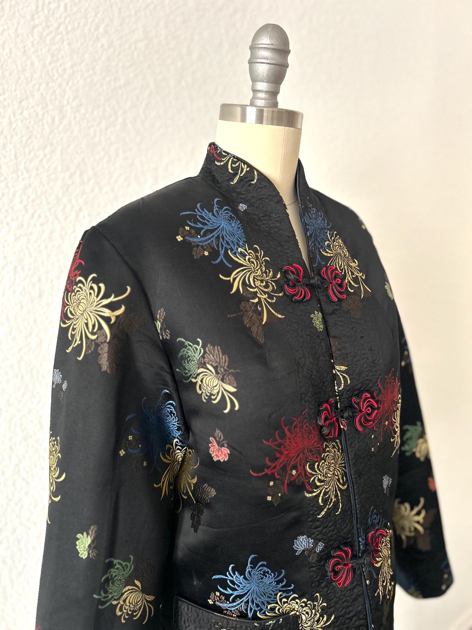 Vintage Chrysanthemum Chinese Jacket/tangzhuan Traditional Embroidered ...