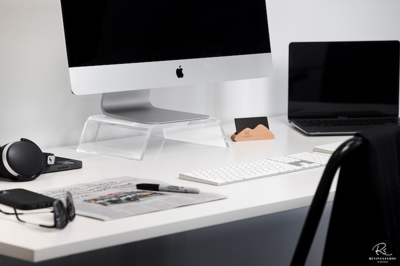 Clear Acrylic Monitor Stand, Computer Riser for Imac, Mac Mini - Etsy