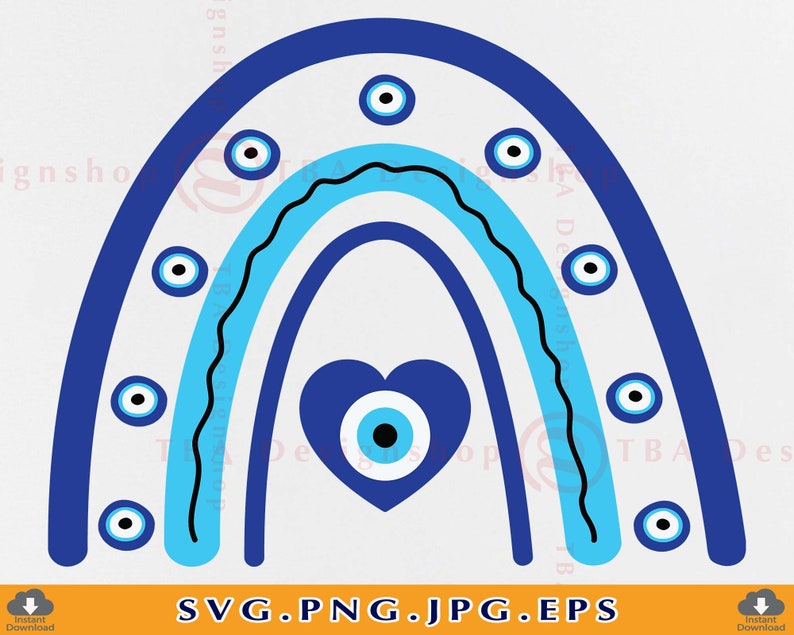Evil Eye Rainbow Svg Rainbow SVG Evil Eye SVG Blue Evil Eye | Etsy